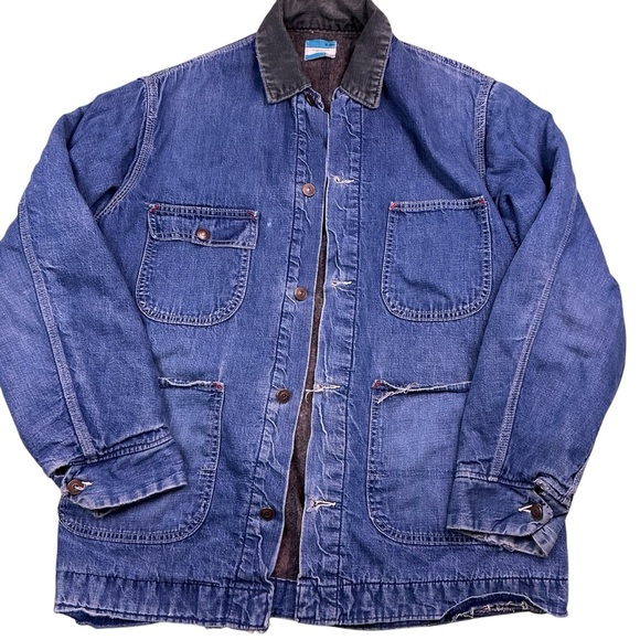 Sears | Jackets & Coats | Vintage 7s Sears Denim Blanket Lined Chore Jacket Mens Medium Usa Made ...